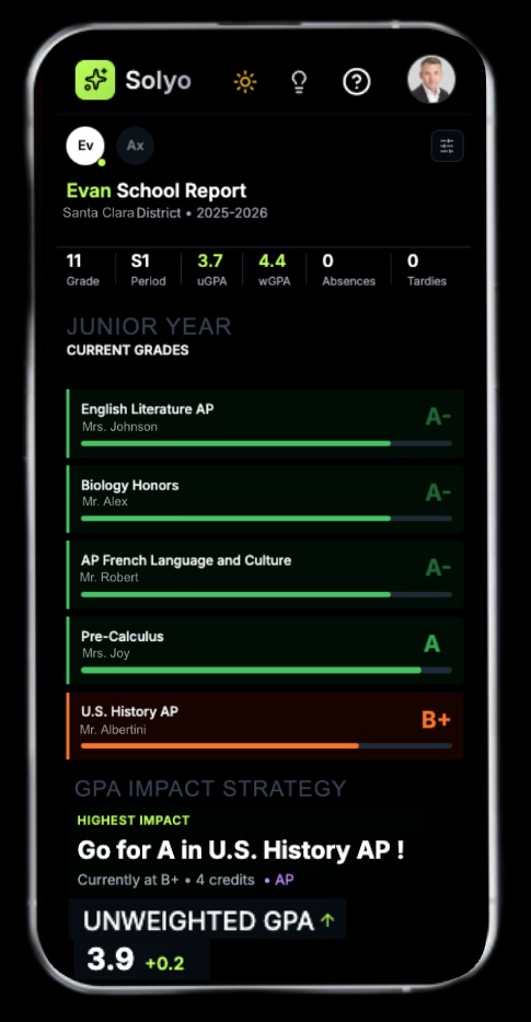 Solyo - Grade Tracker, GPA Calculator & College Search | School Organizer